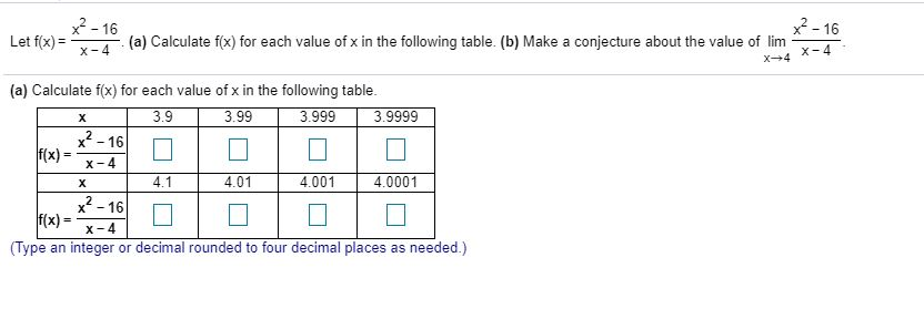 Solved -16 x2-16 (a) Calculate f(x) for each value of x in | Chegg.com