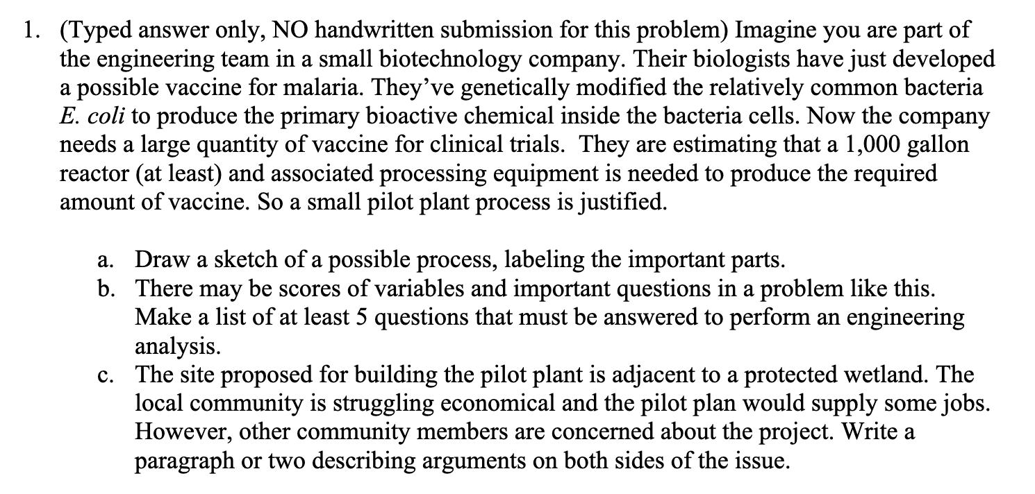Solved 1. (Typed answer only, NO handwritten submission for | Chegg.com