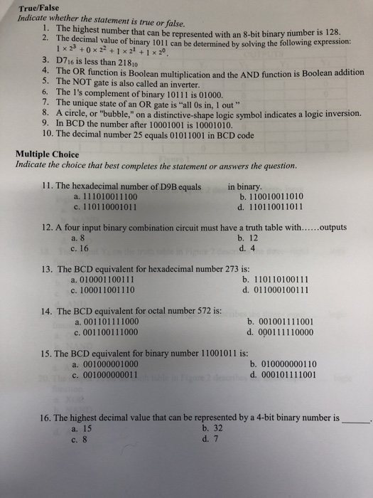 Solved True/False Indicate whether the statement is true or | Chegg.com