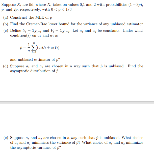 Solved Suppose Xi are iid, where Xi takes on values 0,1 and | Chegg.com