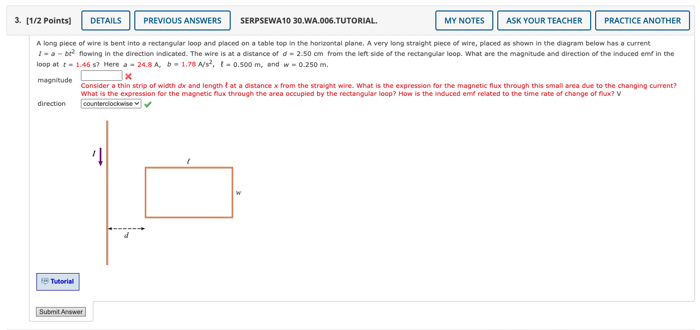 Solved A long piece of wire is bent into a rectangular loop | Chegg.com