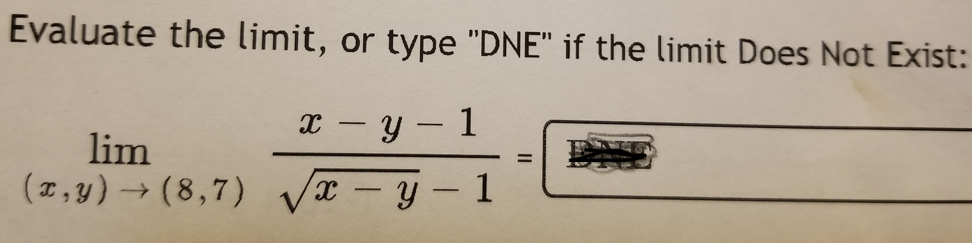 Solved Evaluate the limit, or type "DNE" if the limit Does | Chegg.com