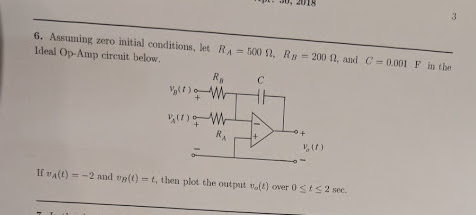 Solved 0, 2018 6. Assuming zero initial conditions, let RA | Chegg.com