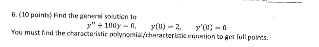 Solved (10 ﻿points) ﻿Find the general solution | Chegg.com