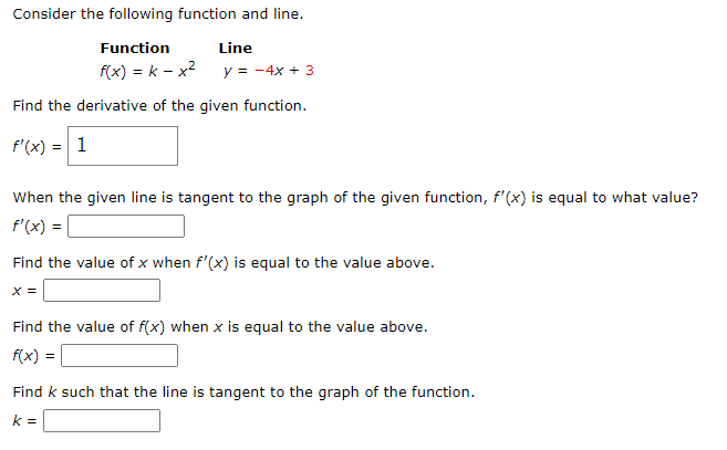 Solved Consider the following function and line. Function | Chegg.com