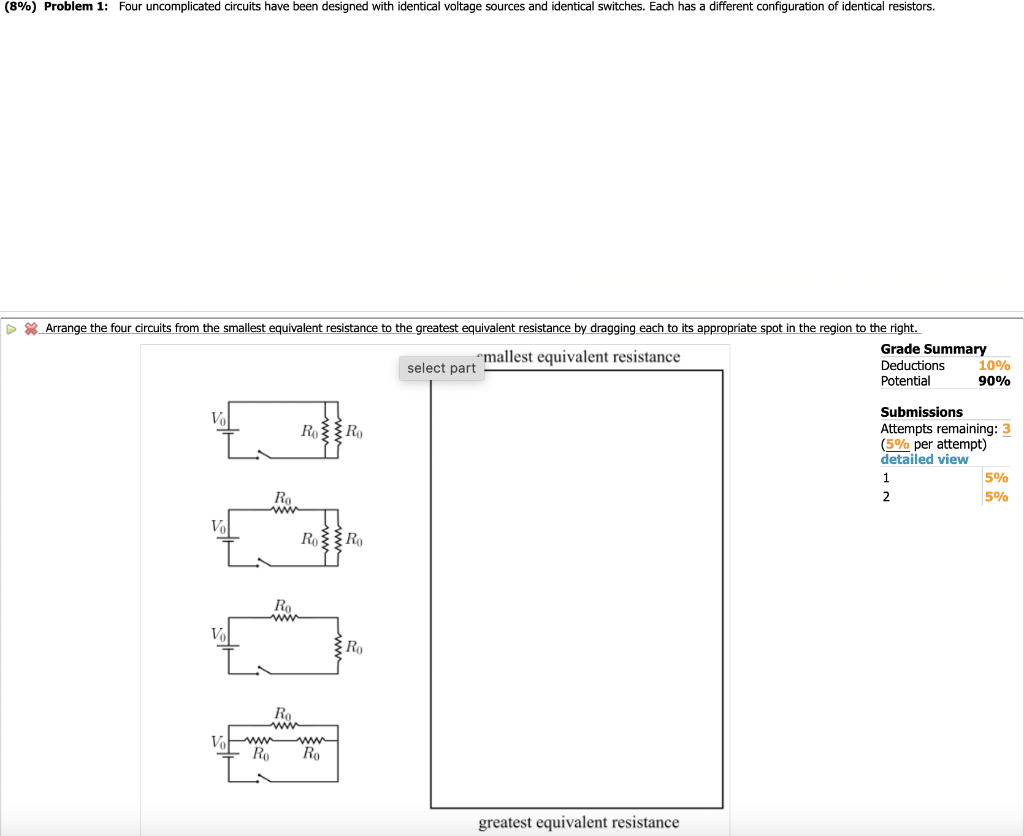 Solved (8\%) Problem 1: Four uncomplicated circuits have | Chegg.com Solved (8\%) Problem 1: Four uncomplicated circuits have | Chegg.com