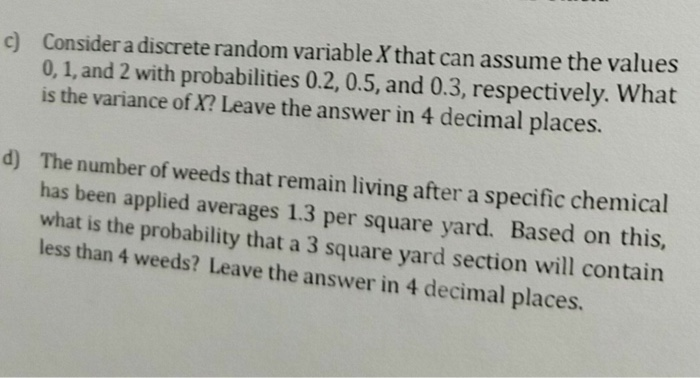 Solved Consider a discrete random variable X that can assume | Chegg.com