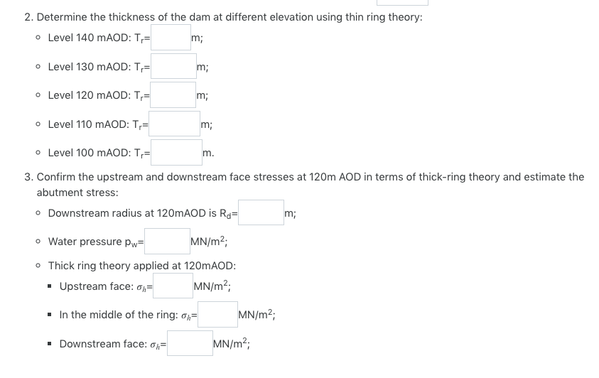 A constant-radius cylindrical arch dam with a | Chegg.com