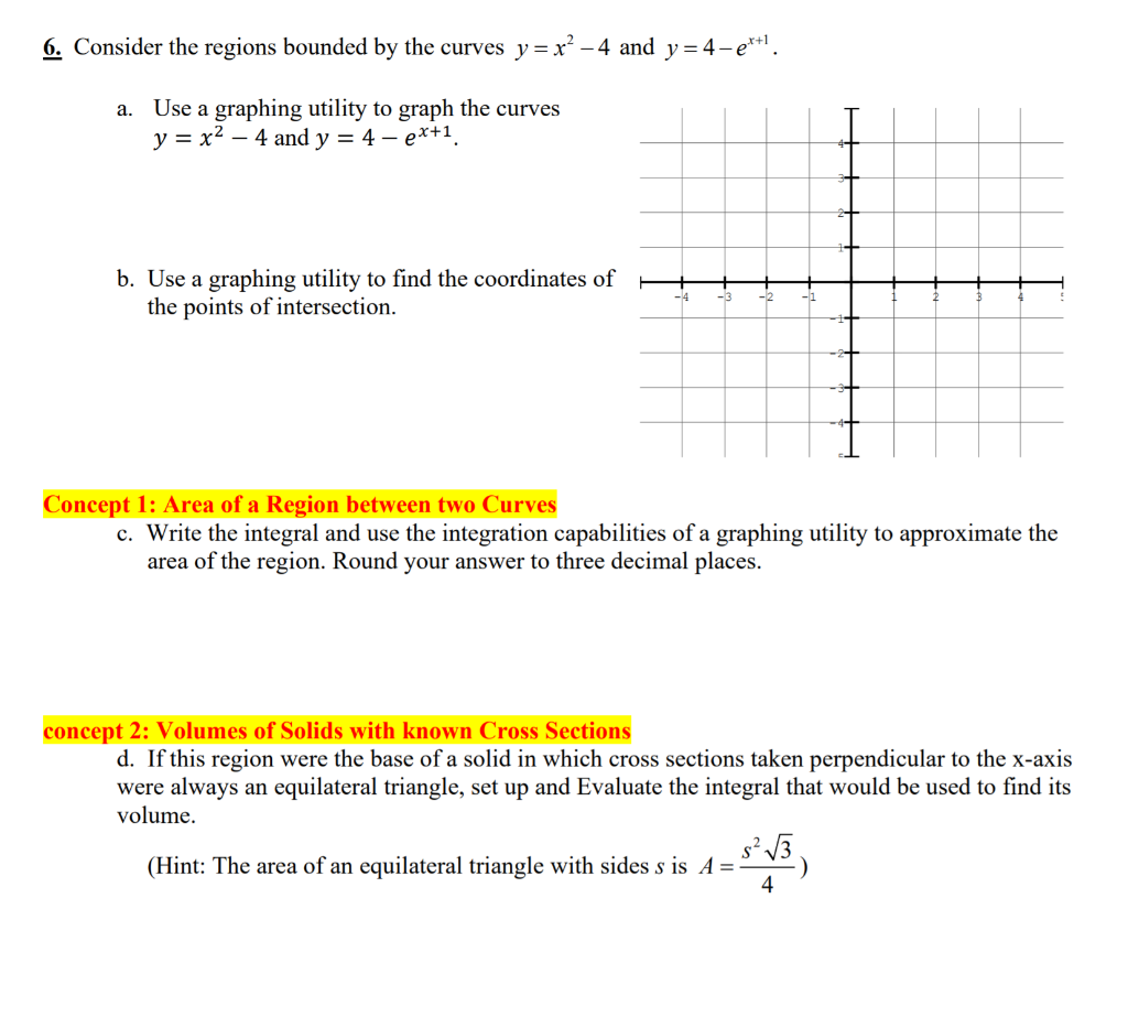 Solved 6. Consider the regions bounded by the curves y = x² | Chegg.com