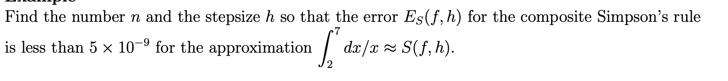 Solved Find the number n and the stepsize h so that the | Chegg.com