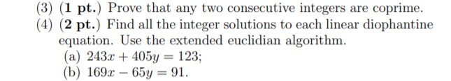 Solved 2 2 Pt Use The Extended Euclidian Algorithm To 