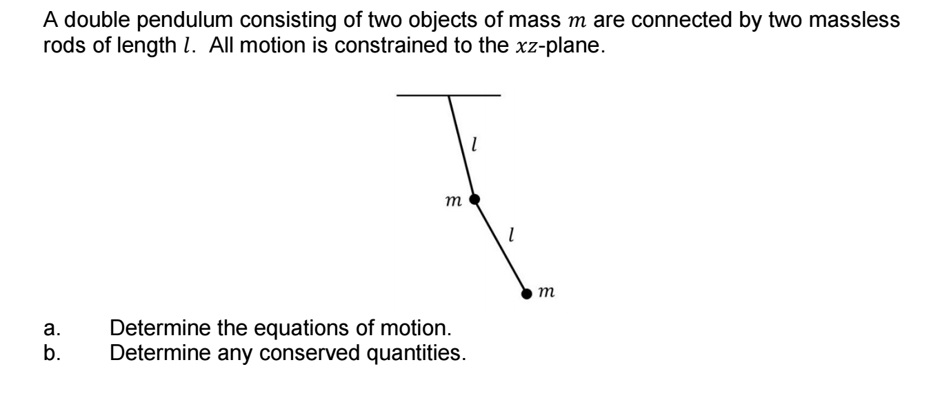 Solved lagrangians A double pendulum consisting of two | Chegg.com