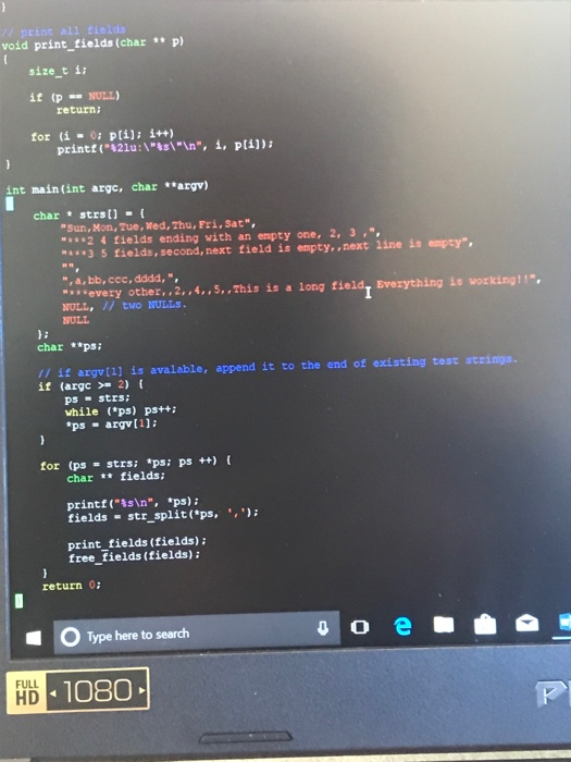 Solved String splitting (30 points). Complete the | Chegg.com