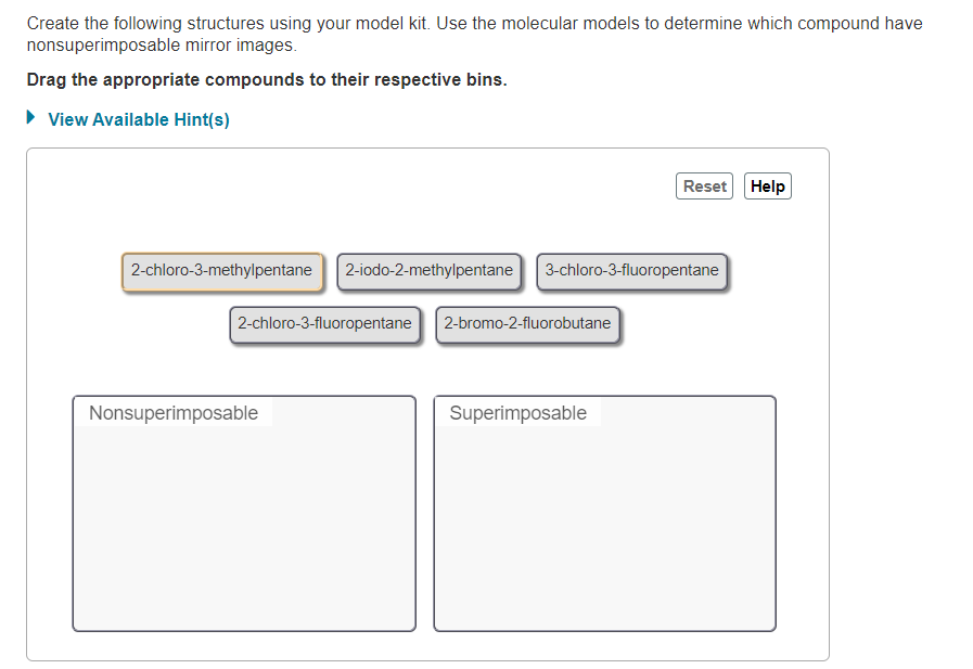 Solved Create the following structures using your model kit. | Chegg.com