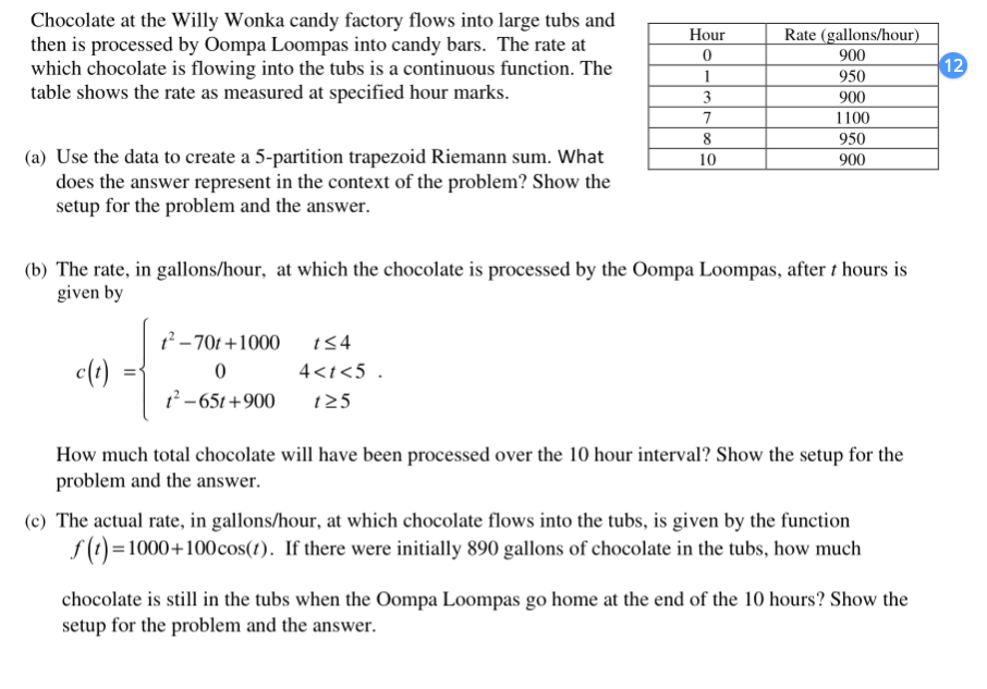 Chocolate at the Willy Wonka candy factory flows into | Chegg.com