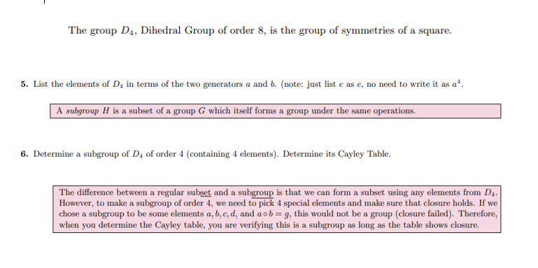 Solved The group D4, Dihedral Group of order 8, is the group | Chegg.com Solved The group D4, Dihedral Group of order 8, is the group | Chegg.com