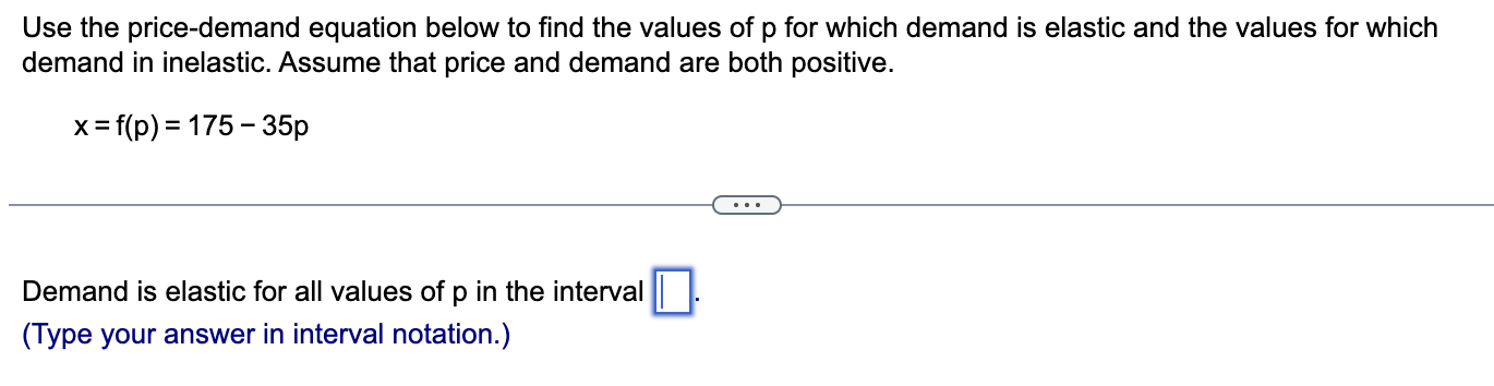 Solved Use the price-demand equation below to find the | Chegg.com