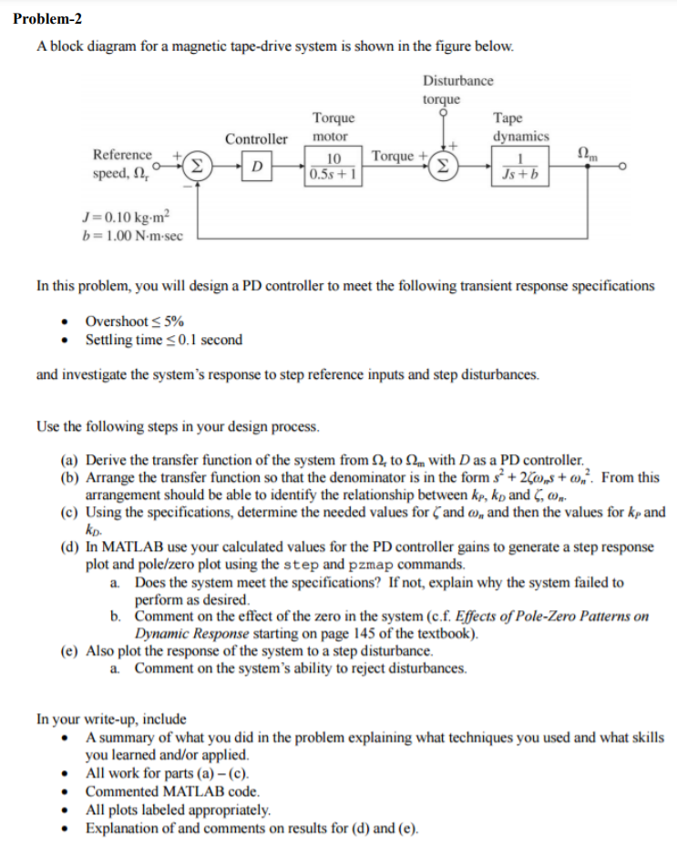 Problem-2 A block diagram for a magnetic tape-drive | Chegg.com