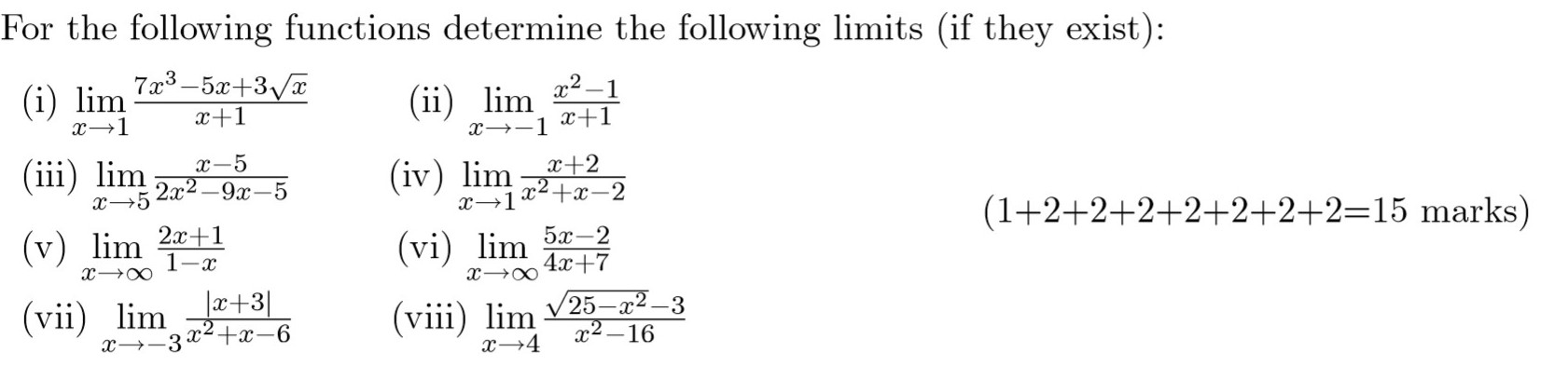 Solved For the following functions determine the following | Chegg.com