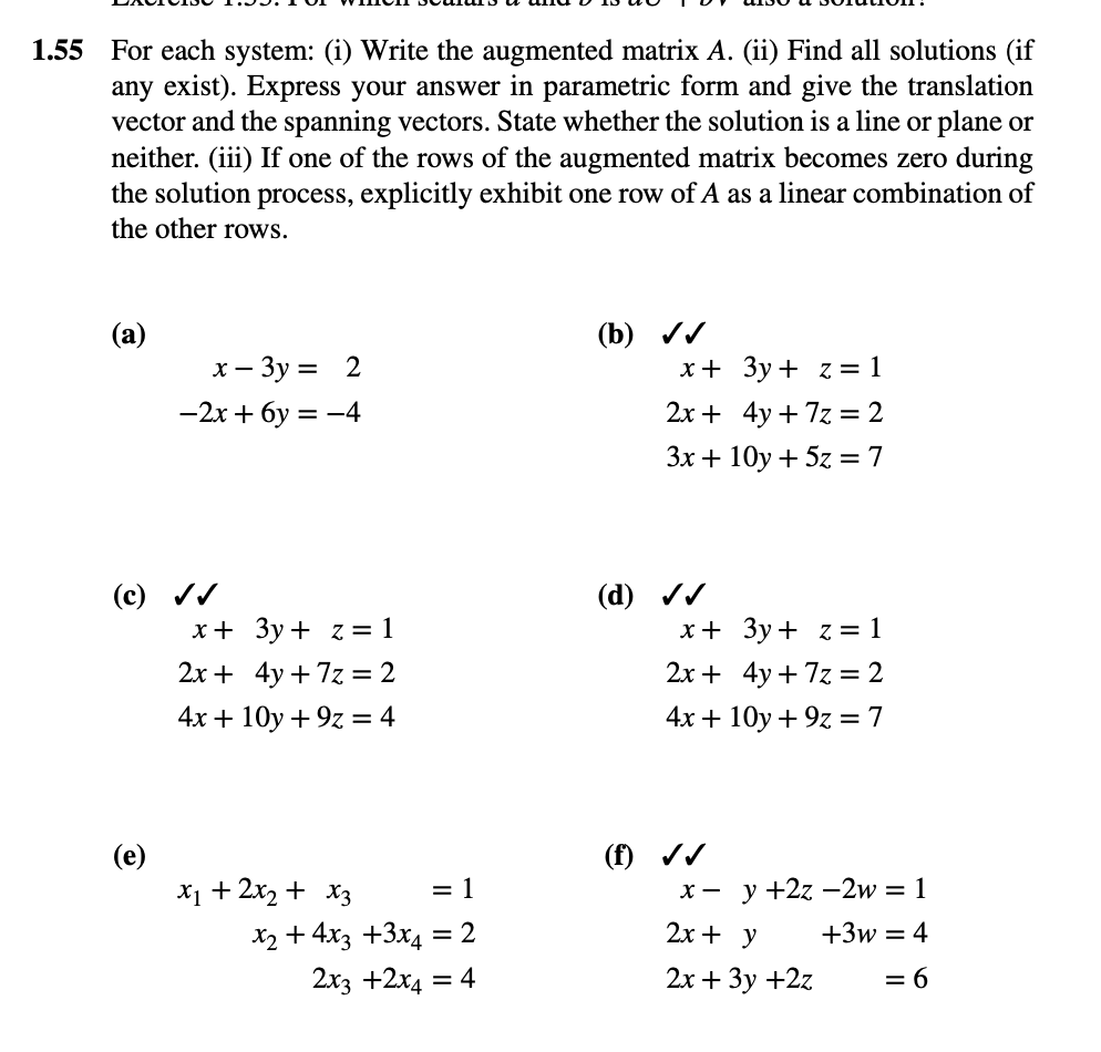 Solved 5 For each system: (i) Write the augmented matrix A. | Chegg.com