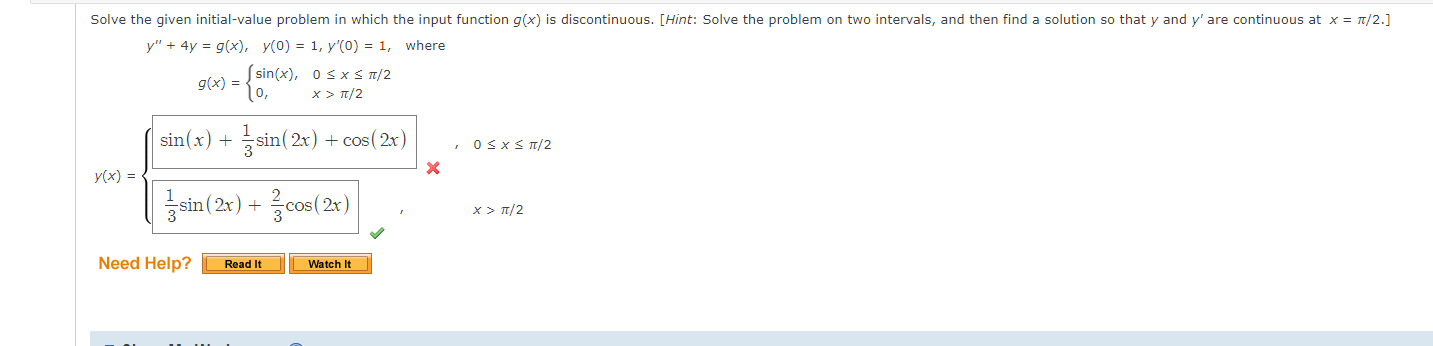 Solved Solve the given initial-value problem in which the | Chegg.com