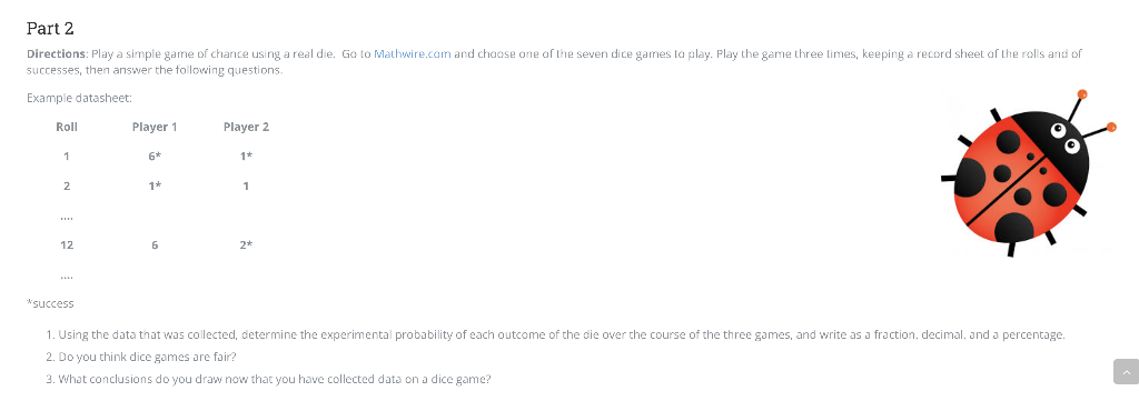 Solved Unit 6 Assignment: Probability - Game of Chance | Chegg.com