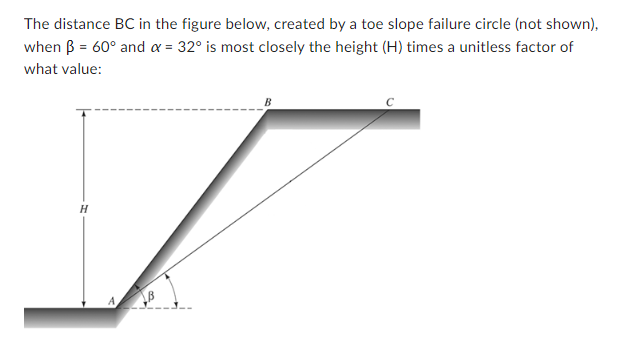 Solved The distance BC in the figure below, created by a toe | Chegg.com