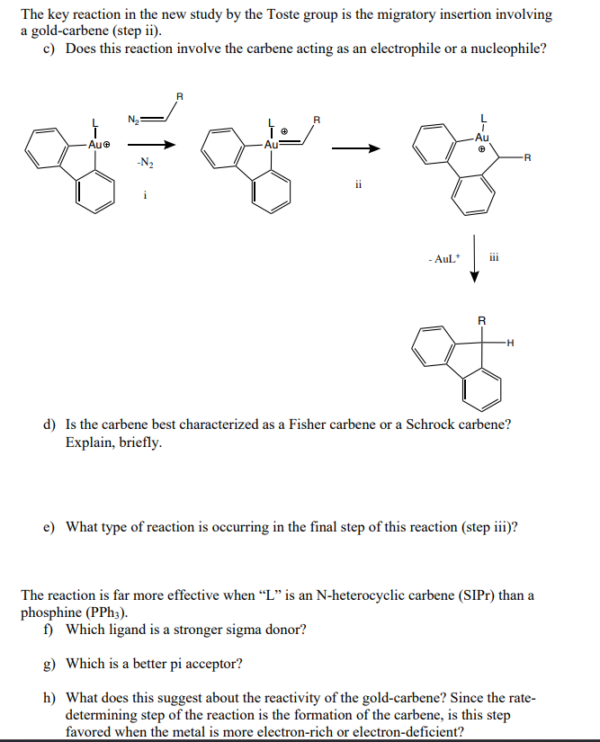 Solved The key reaction in the new study by the Toste group | Chegg.com