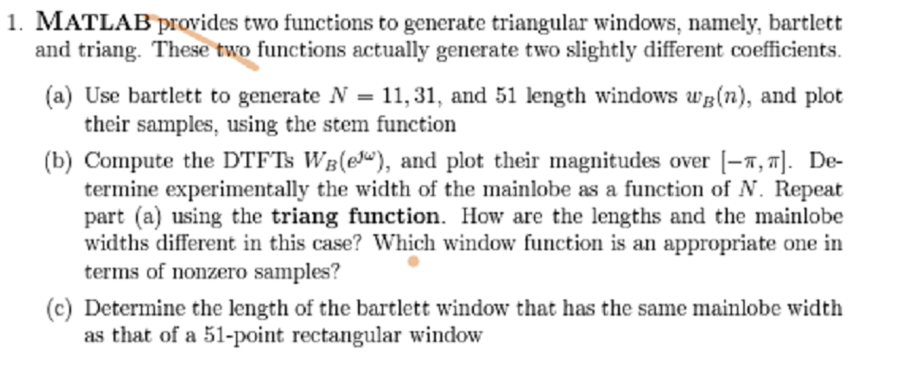 Solved 1. MATLAB provides two functions to generate | Chegg.com