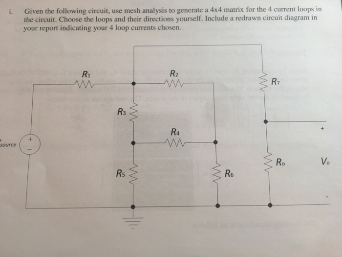 Solved i. Given the following circuit, use mesh analysis to | Chegg.com