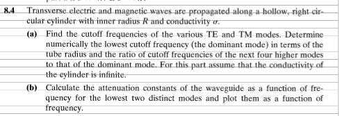 Solved 8.4 Transverse electric and magnetic waves are | Chegg.com