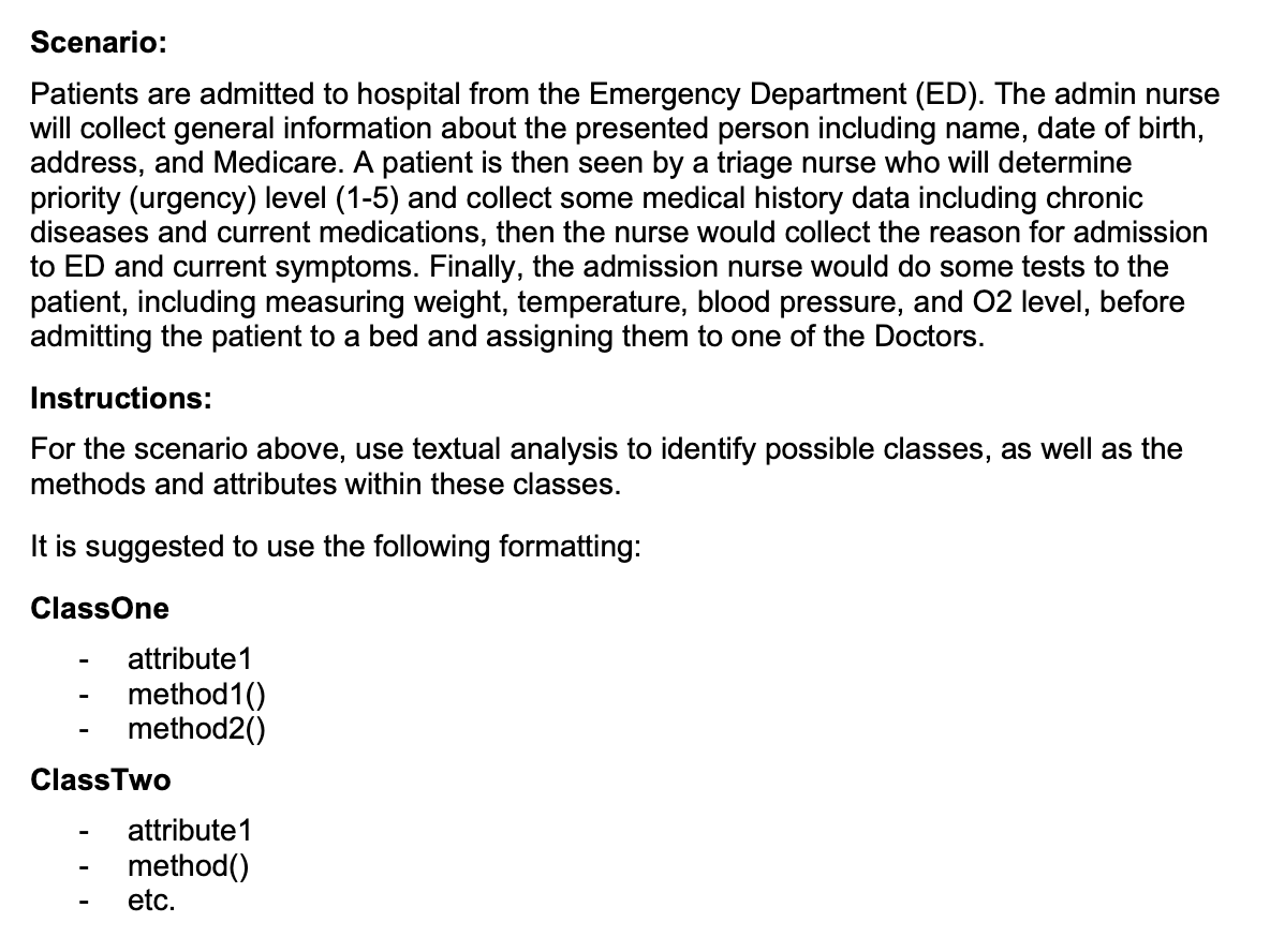 Solved Scenario: Patients are admitted to hospital from the | Chegg.com