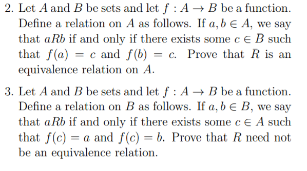 Solved 2. Let A and B be sets and let f: A + B be a | Chegg.com