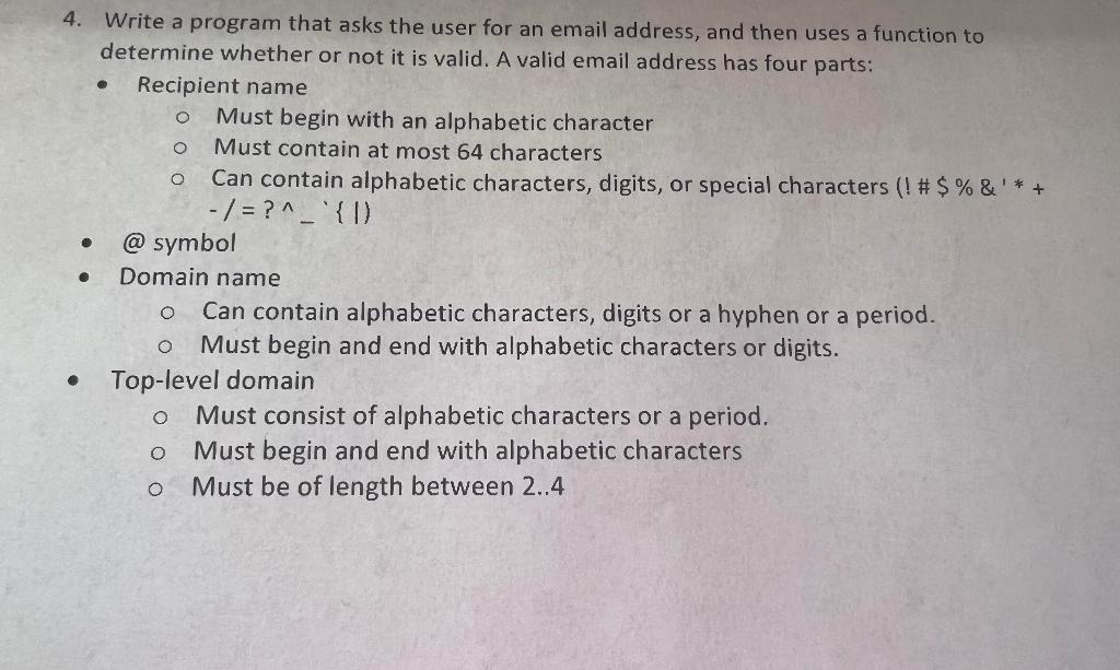 Solved O O O . 4. Write a program that asks the user for an | Chegg.com