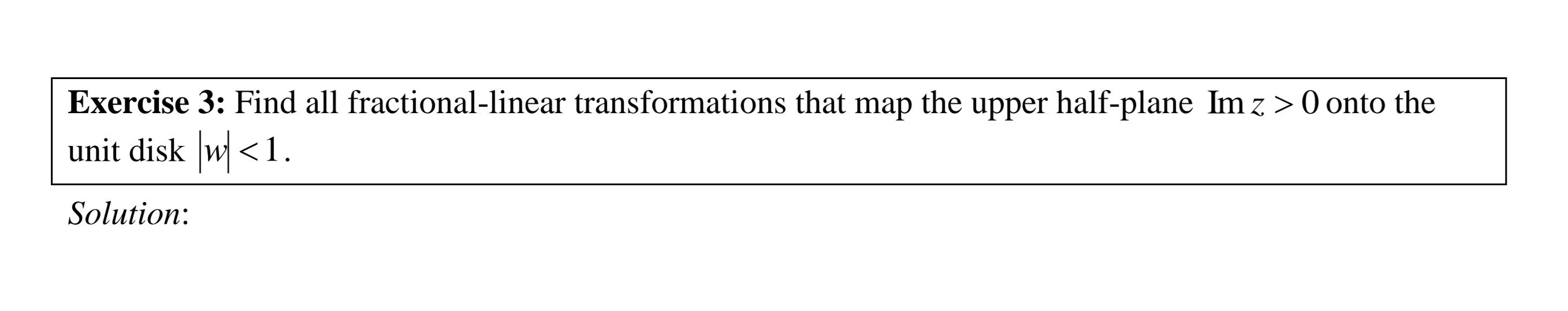 Solved Exercise 3 Find All Fractional Linear