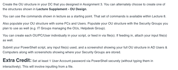 Create the OU structure in your DC that you designed | Chegg.com