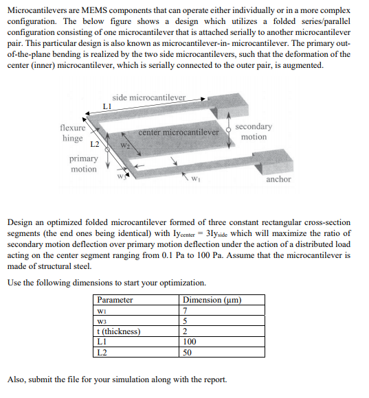 Microcantilevers are MEMS components that can operate | Chegg.com