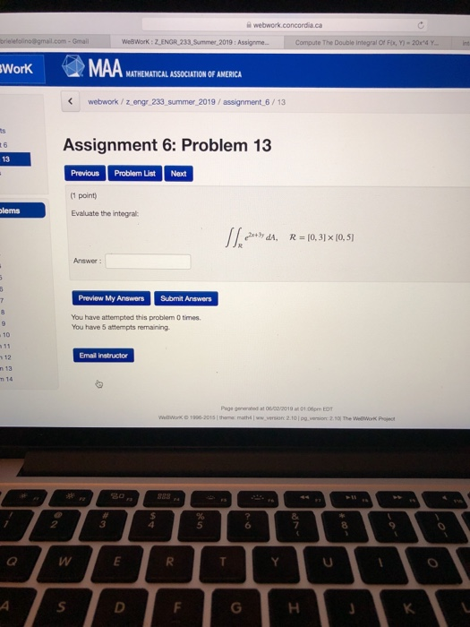 Solved webwork.concordia.ca WeaWork: 2.ENGR 233,Summer, | Chegg.com