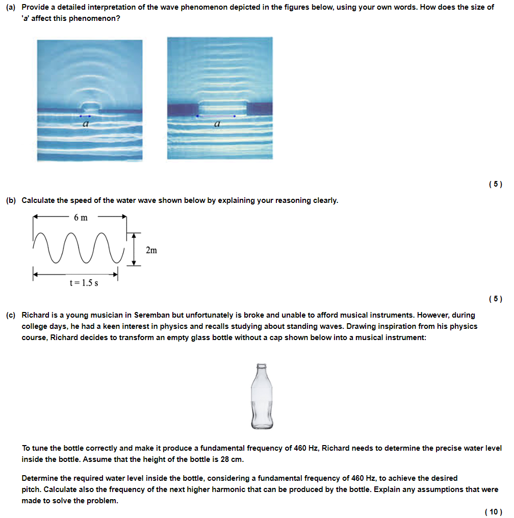 Solved (a) Provide a detailed interpretation of the wave | Chegg.com