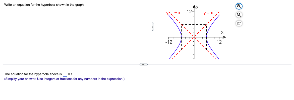 Solved Write an equation for the hyperbola shown in the | Chegg.com
