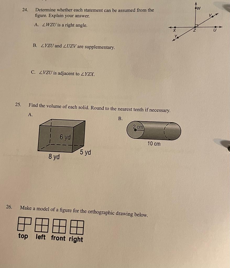 Solved 24. Determine whether each statement can be assumed | Chegg.com