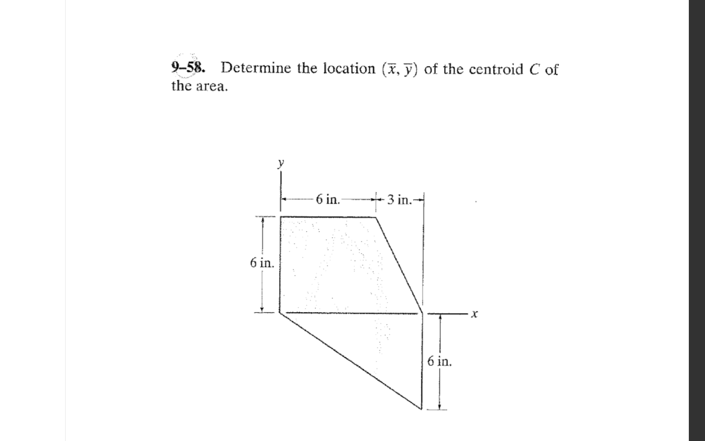 Solved 9–58. Determine the location (x, y) of the centroid C | Chegg.com