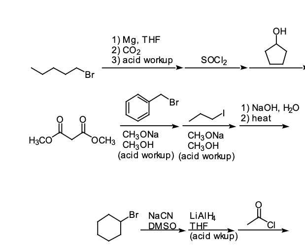 Solved OH 1) Mg, THE 2) CO2 3) acid workup SOCIZ Br Br 1) | Chegg.com