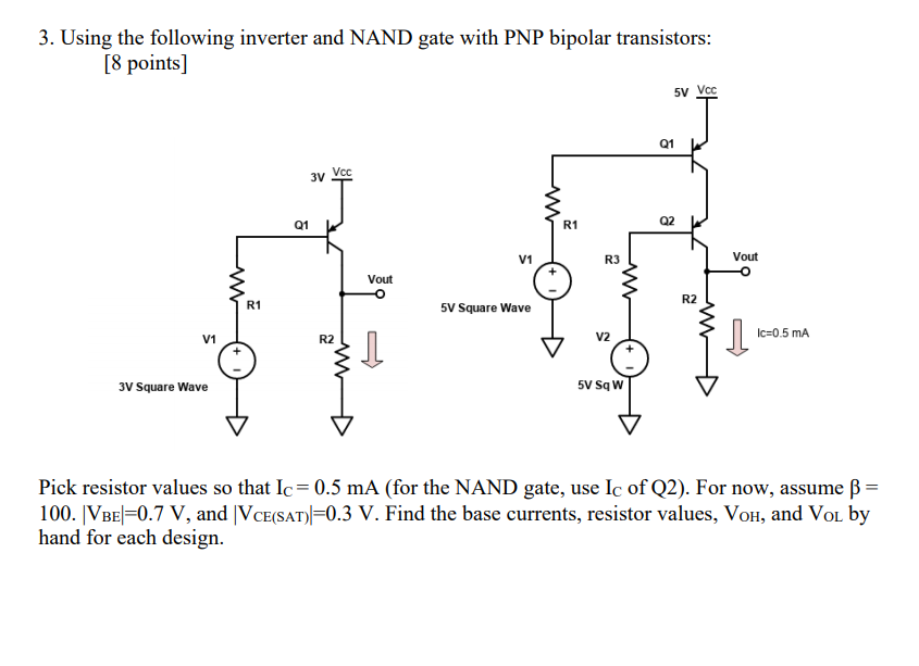 Solved 3. Using the following inverter and NAND gate with | Chegg.com