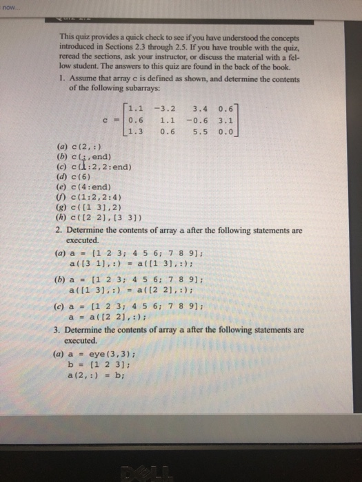 Solved now This quiz provides a quick check to see if you | Chegg.com