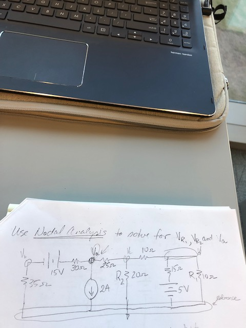 Solved Use Nodal analysis to solve for VR1, VR2 ,and Va. | Chegg.com