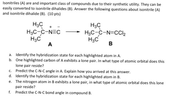 Solved Isonitriles (A) are and important class of compounds | Chegg.com