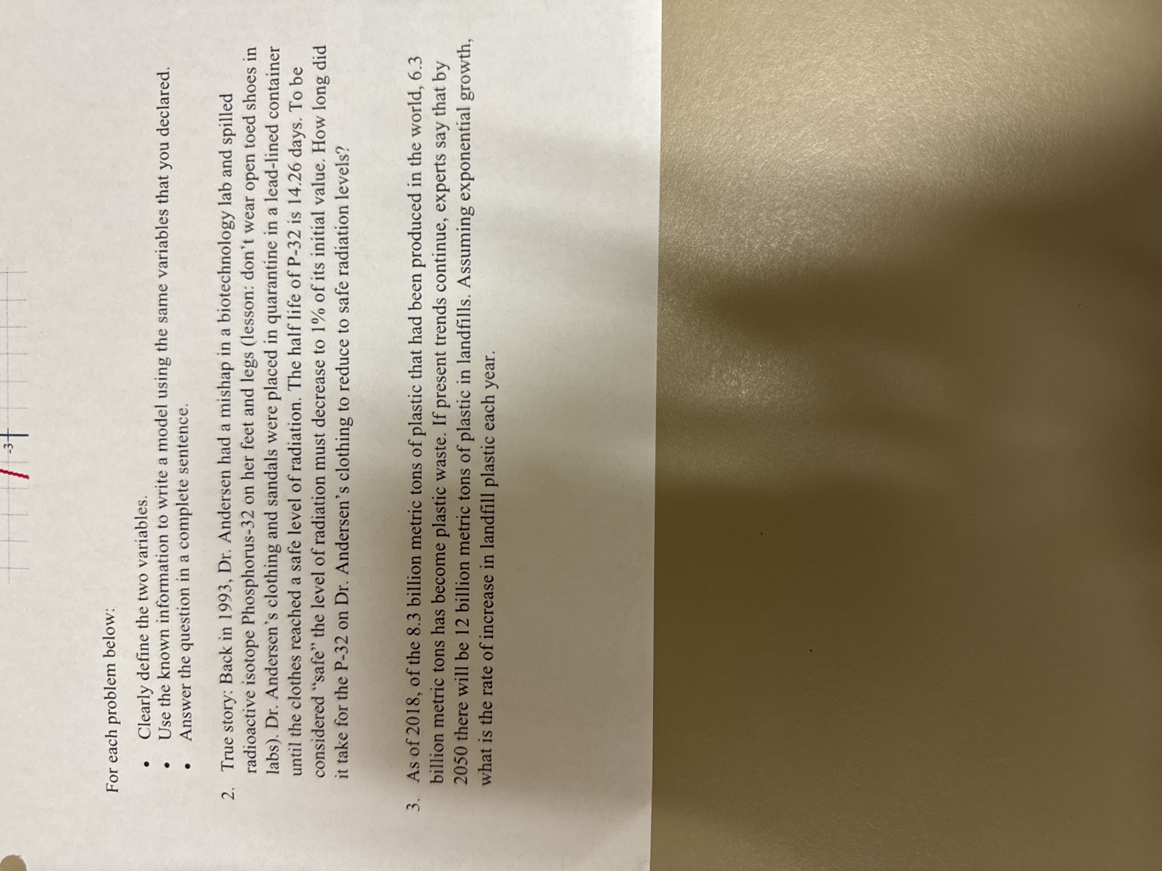 Solved For each problem below:- ﻿Clearly define the two | Chegg.com