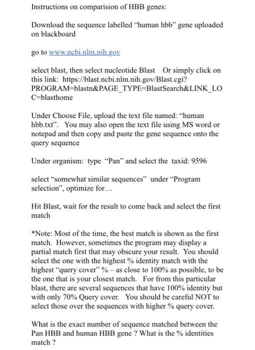 Solved Part B: Gene alignment exercise s. Using the file | Chegg.com