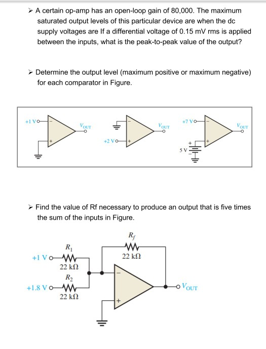 Solved A certain op-amp has an open-loop gain of 80,000. The | Chegg.com